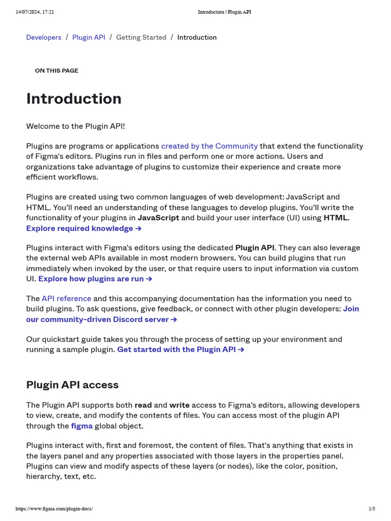 Introduction _ Plugin API | Download Free PDF | World Wide Web | Internet & Web
