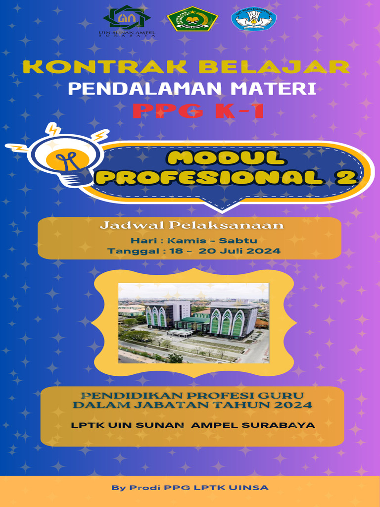 _kontrak Belajar Pm Profesional 2 K-1 Ppg Lptk Uinsa 2024 | PDF