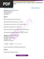 CBSE Class 11 Physics Formula Sheet | PDF