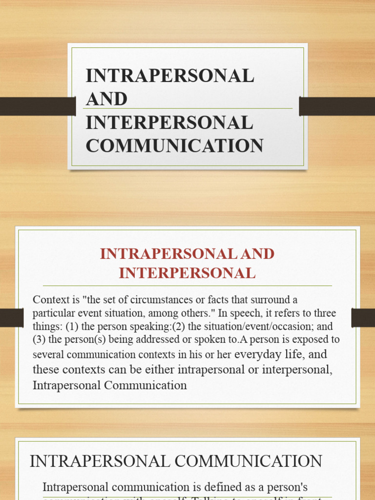 Intra and Inter Presentation | PDF | Communication | Behavioural Sciences