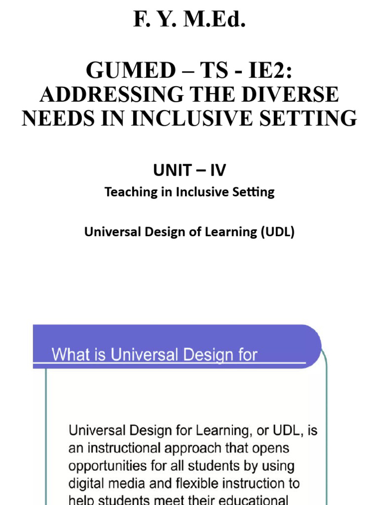 FY Unit IV UDL | PDF