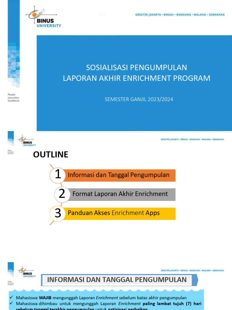 Materi Briefing Pengumpulan Laporan Enrichment 2310 | PDF