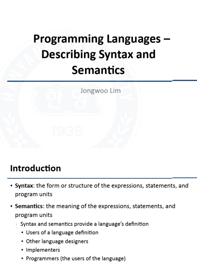 PL02-Syntax and Semantics | PDF | Mathematical Logic | Computer Programming PL02-Syntax and Semantics | PDF | Mathematical Logic | Computer Programming