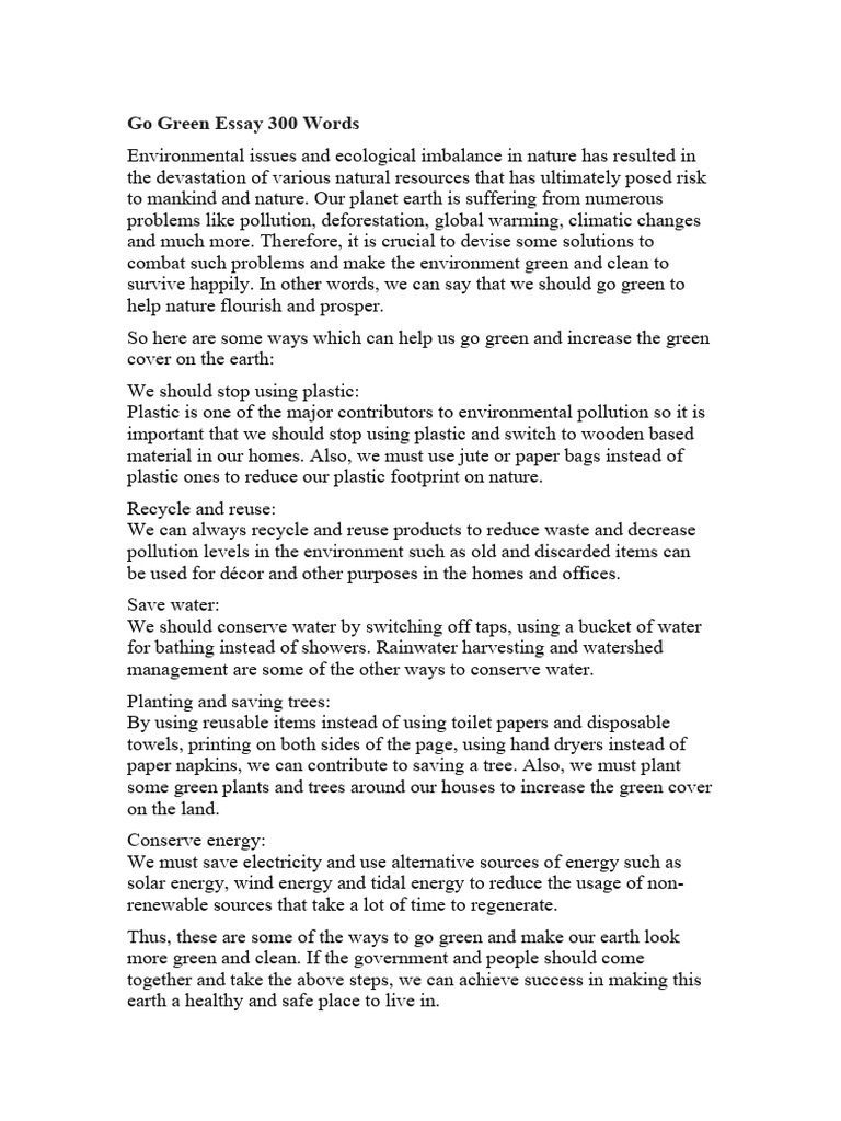 Go Green: A Path to Sustainability | PDF | Renewable Energy ...