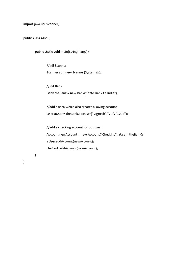 ATM Java | PDF | Computers ATM Java | PDF | Computers