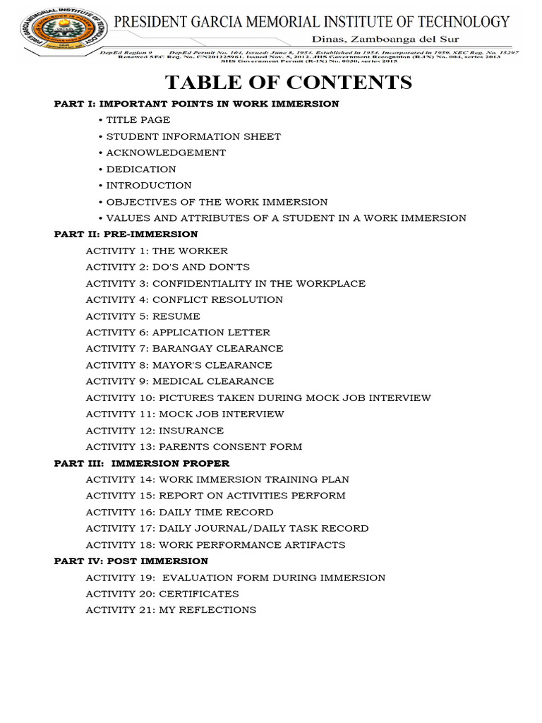 WORK-IMMERSION Bebanco | PDF | Job Interview | Social Psychology