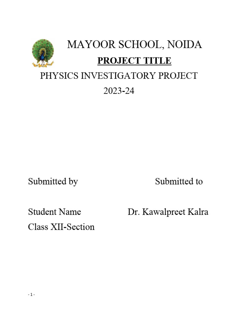 Physics Project Template | PDF
