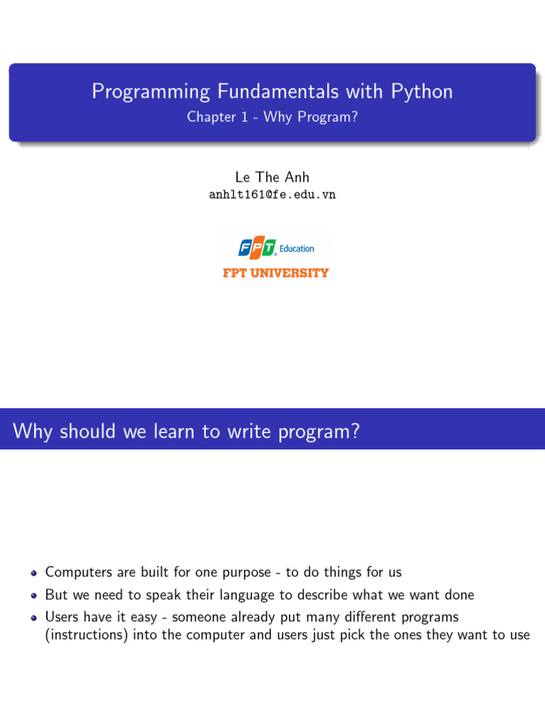 6635ea8972a9016e1818bd73 Chap01 Why Program | PDF | Programming | Computer Program
