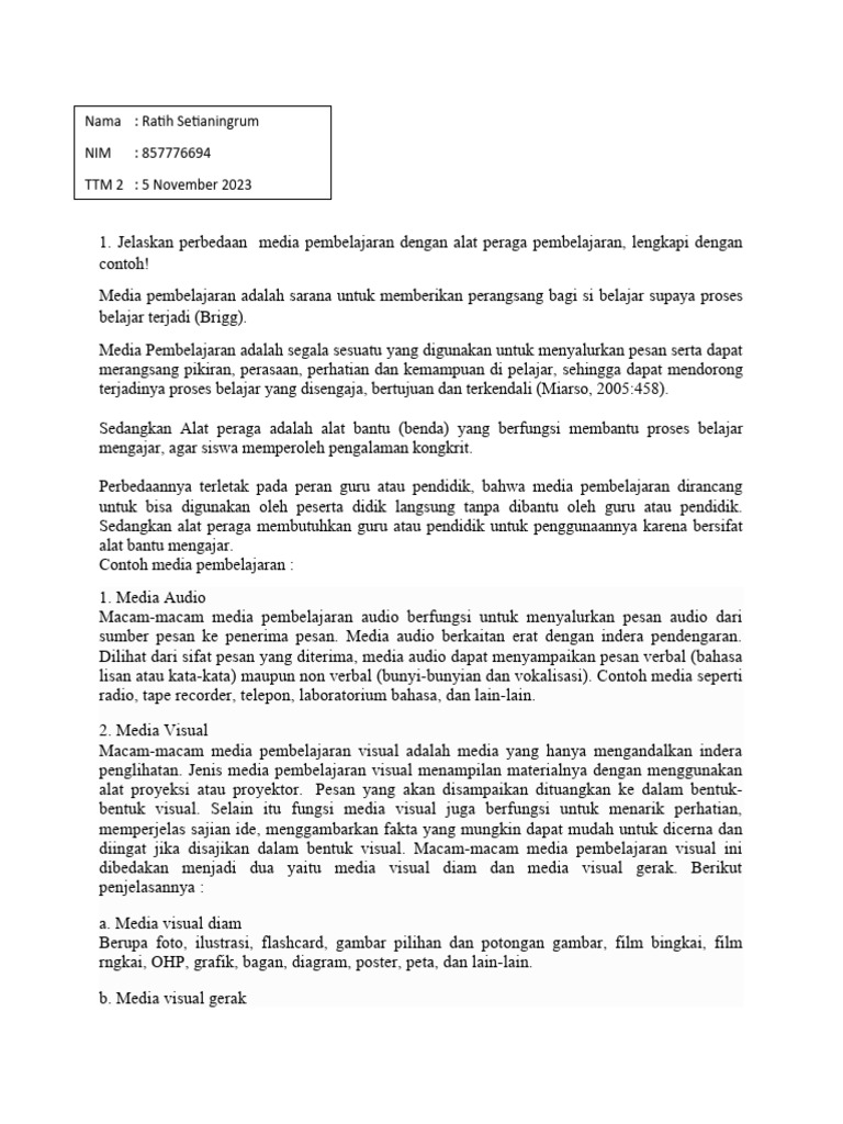 TTM 2 Pendidikan Ipa Di SD - Ratih Setianingrum - 857776694 | PDF