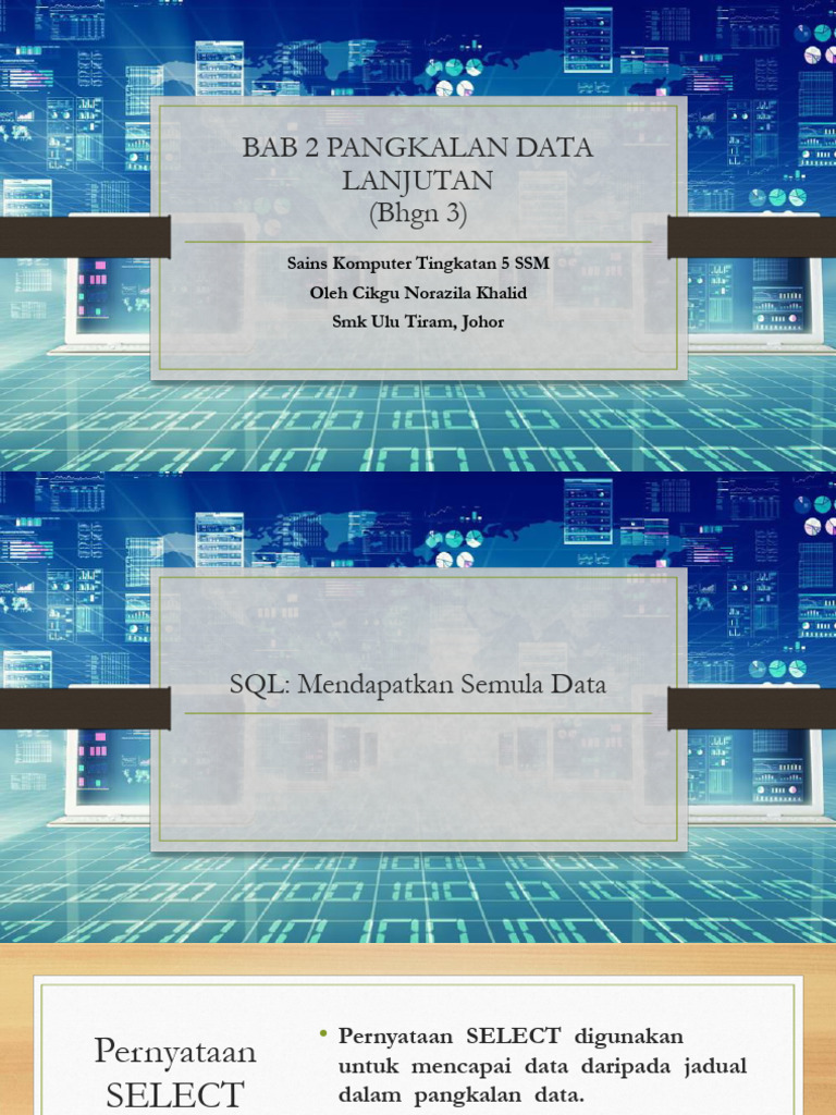 SK T5 KSSM Bab 2 BHGN 3 PANGKALAN DATA LANJUTAN Zila Khalid | PDF