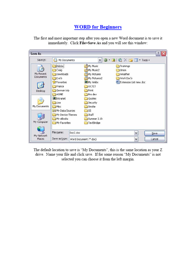 WORD For Beginners | PDF | Computers