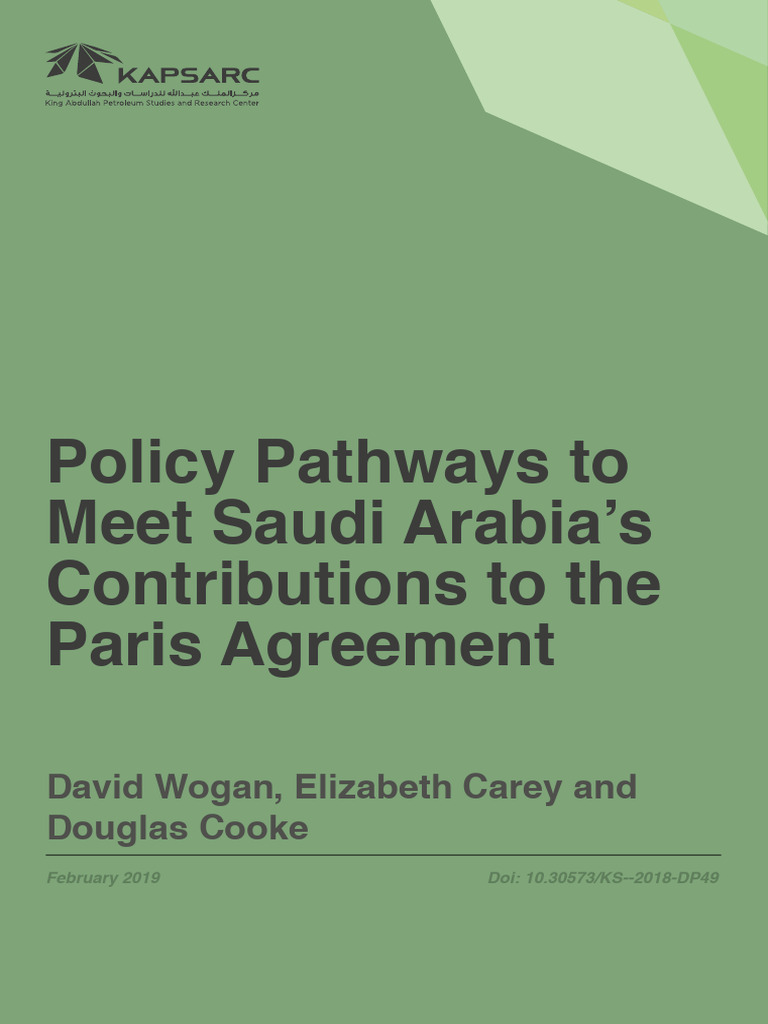 Policy Pathways To Meet Saudi Arabias Contribition To The Paris ...