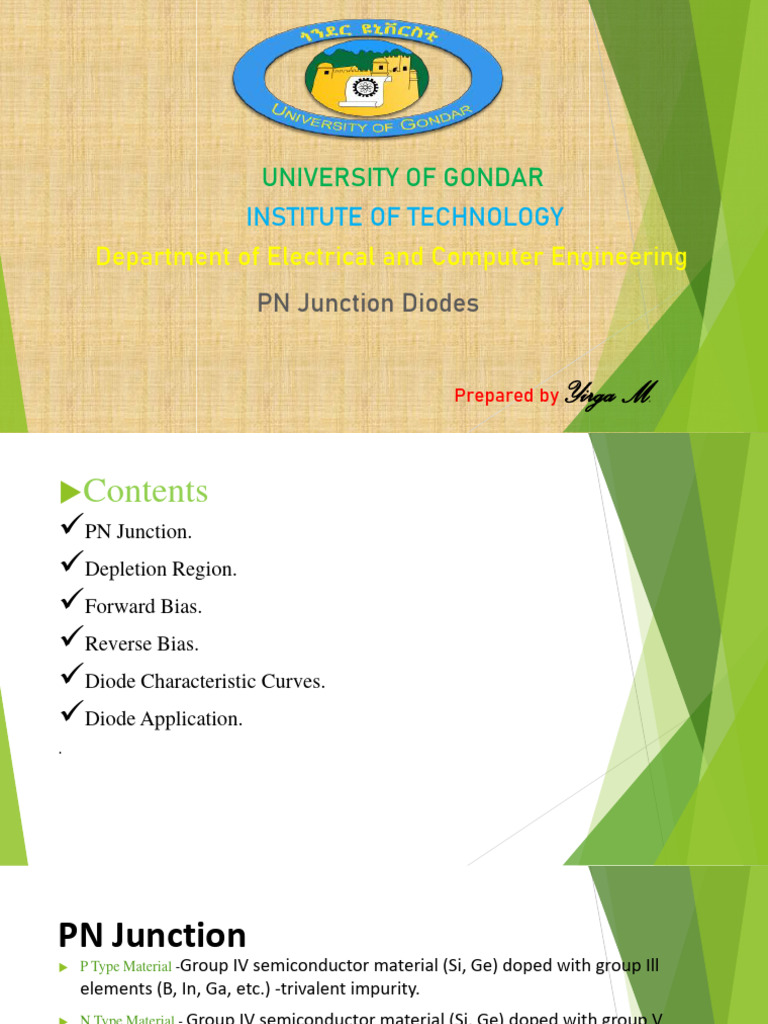 PN Junction Diodes by Yirga | PDF | P–N Junction | Rectifier