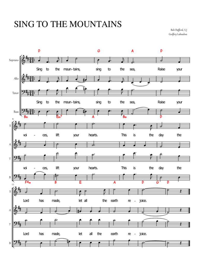 Sing to the Mountains | Download Free PDF | Vocal Music | Singing