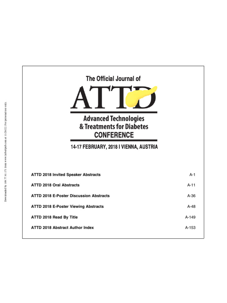 2018 - The Official Journal of ATTD Advanced Technologies & Treatments ...