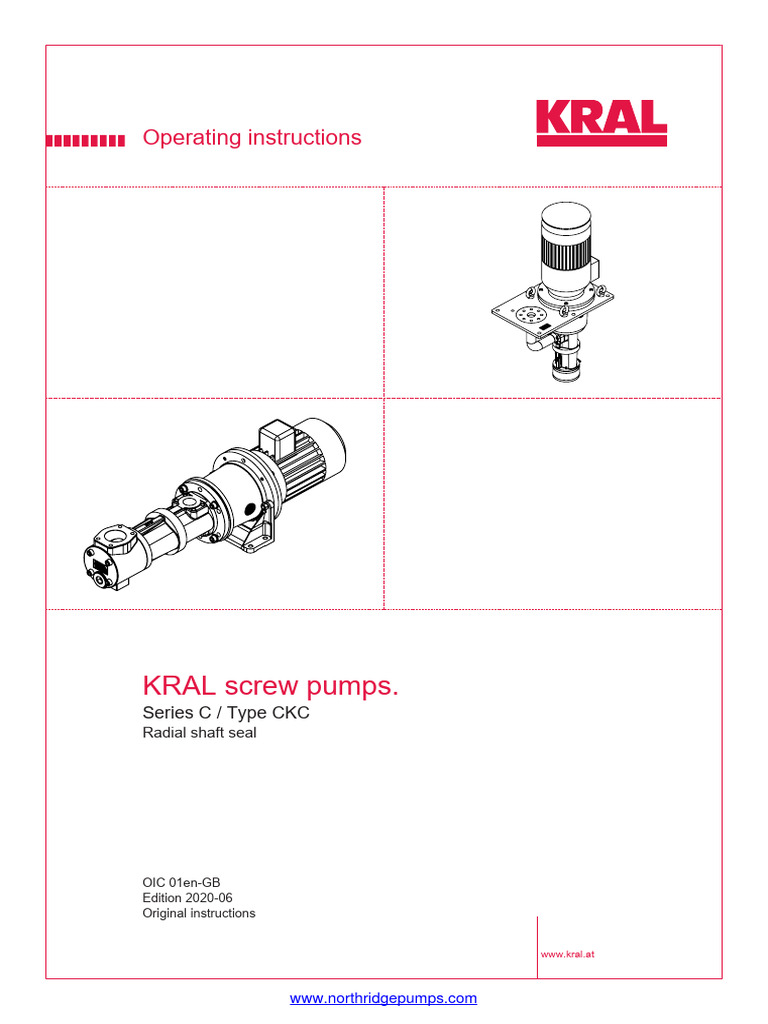 Kral CK Screw Pump Range English | PDF | Pump | Valve