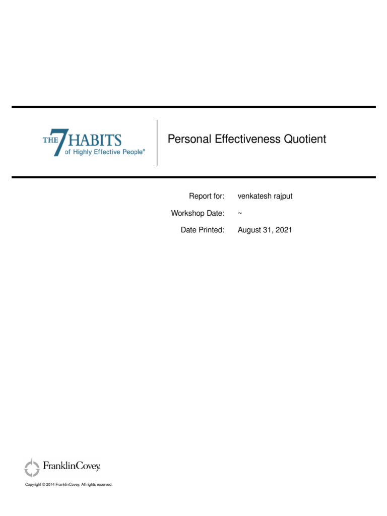 7 habits test pEQ | Download Free PDF | All Rights Reserved ...