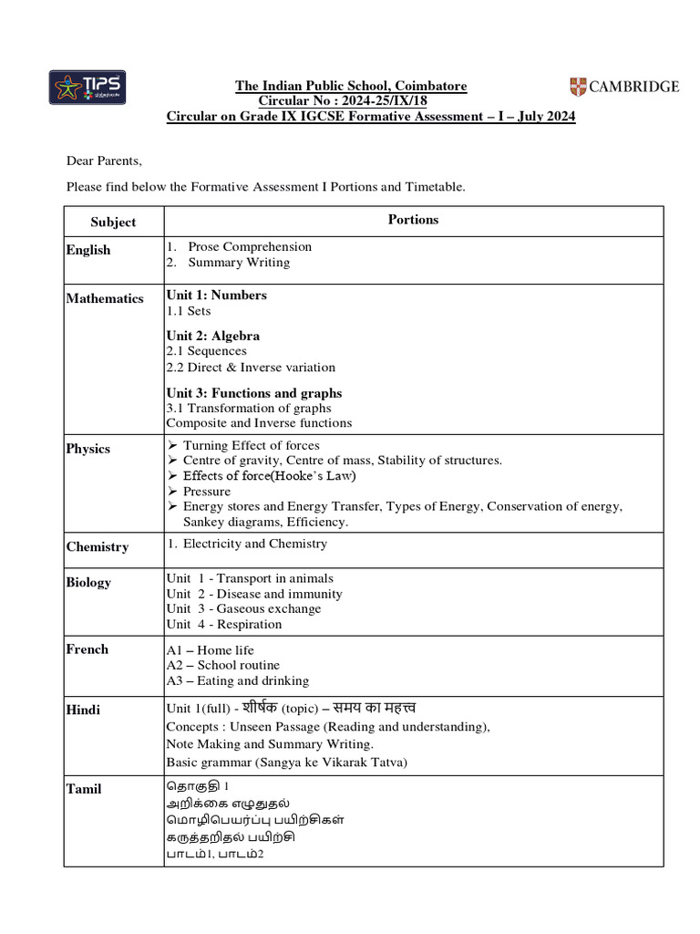Grade IX IGCSE FA1 Portions and Timetable | PDF | Economics | Market (Economics)