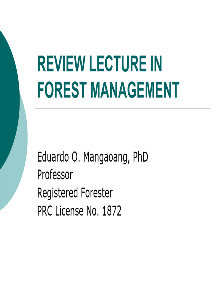Review Notes in Forest Management | PDF | Forecasting | Forestry