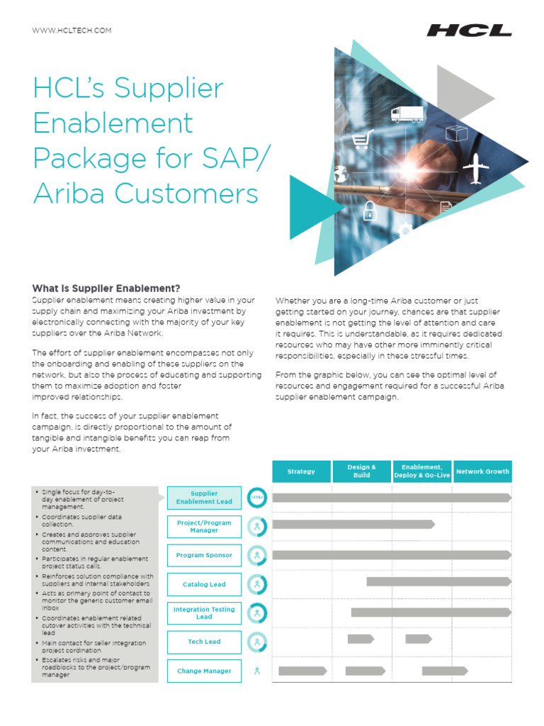 Ariba Brochure Supplier Enablement | PDF | Supply Chain | Enterprise ...