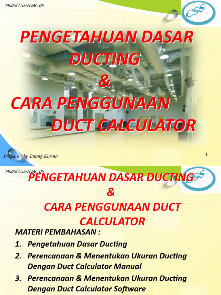 Modul CSS-HVAC 06 (Dasar Ducting & Penggunaan Duct Mater) | PDF Modul CSS-HVAC 06 (Dasar Ducting & Penggunaan Duct Mater) | PDF