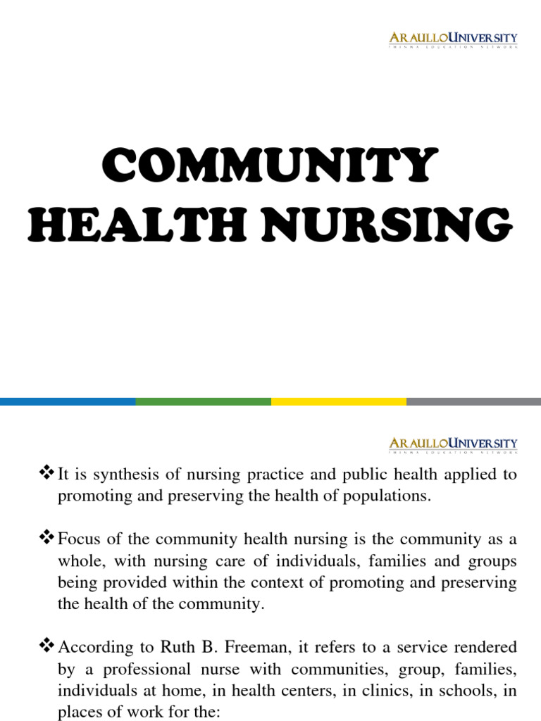 Community Health Nursing Overview | PDF | Health Care | Medicine