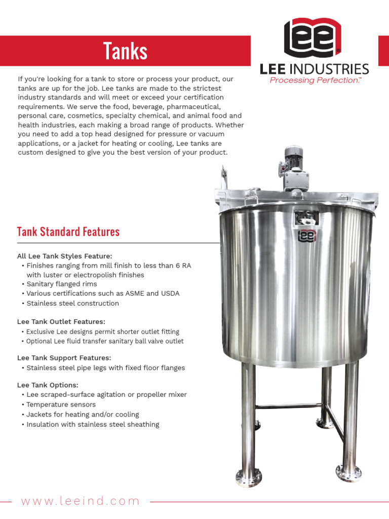 Lee Tanks | PDF | Mechanical Engineering | Industrial Processes