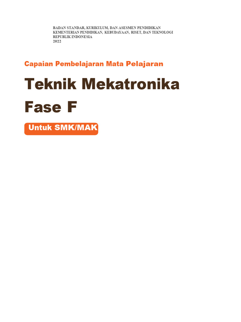 CP Mata Pelajaran Teknik Mekatronika | PDF