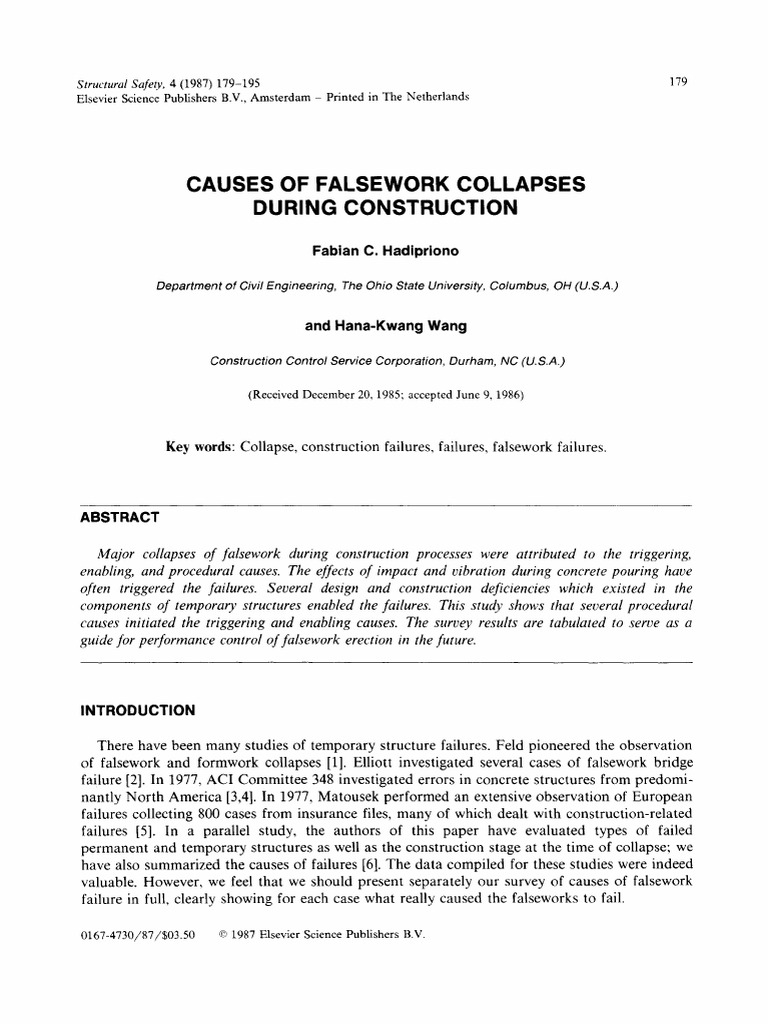 1987 Causes of Falsework Collapses During Construction | PDF | Structural Engineering | Civil ...