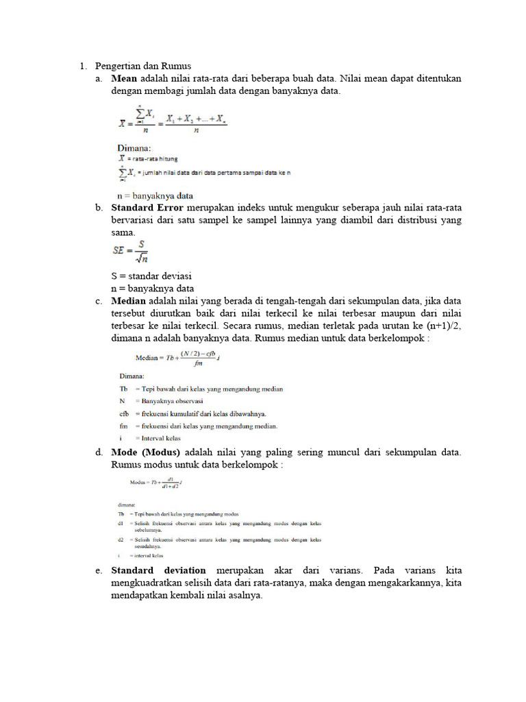 Pengertian Dan Rumus STATISTIKA C | PDF