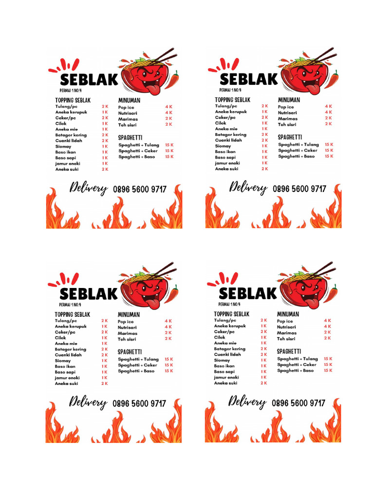 Flyer Seblak | PDF