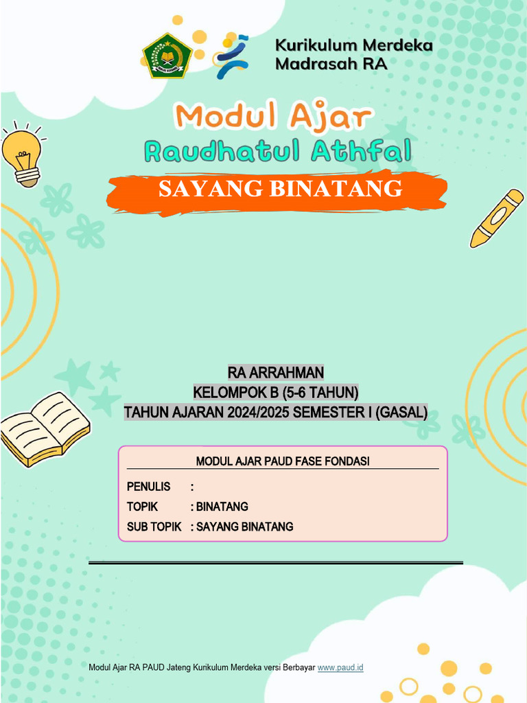 Modul Ajar PAUD Jateng Kurikulum Merdeka WWW | PDF