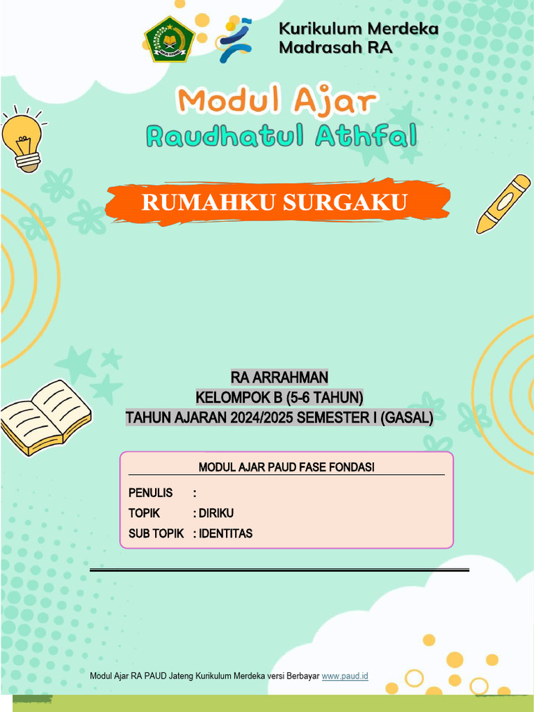 RA B Smt1 07 Modul Ajar 2024 2025 Rumahku | PDF