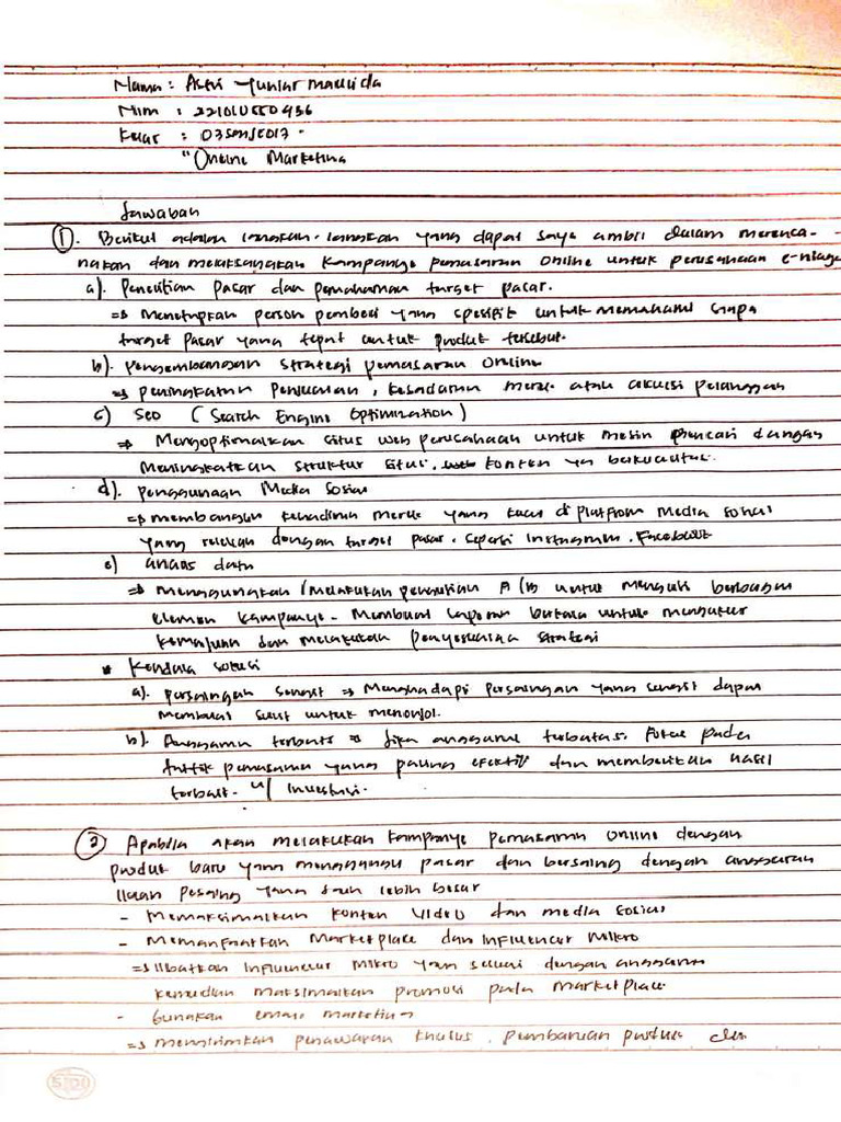 Jawaban Uts Online Marketing (1) - Compressed | PDF