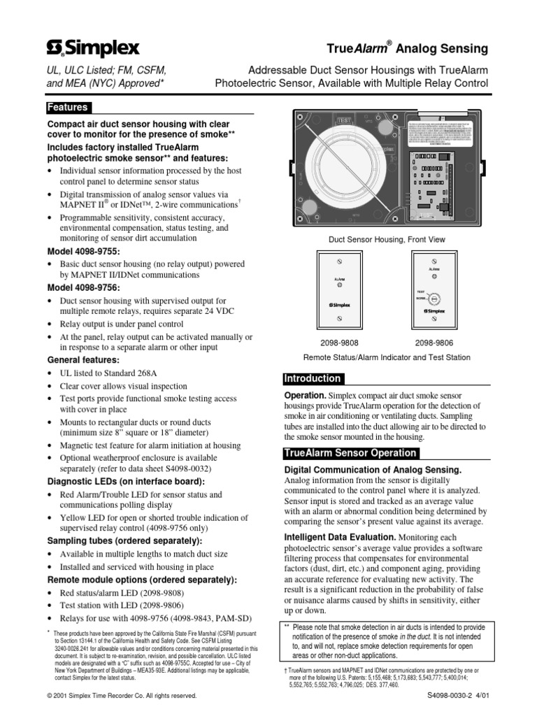 Duct Smoke 4098-9755 | PDF | Duct (Flow) | Relay