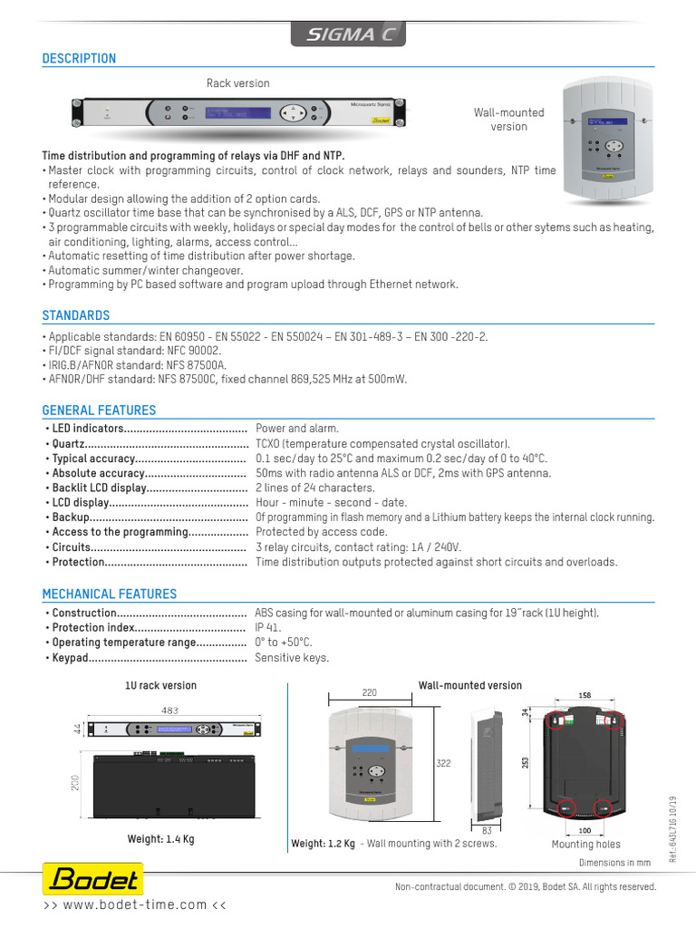 Sigma C Master Clock | PDF | Clock | Relay