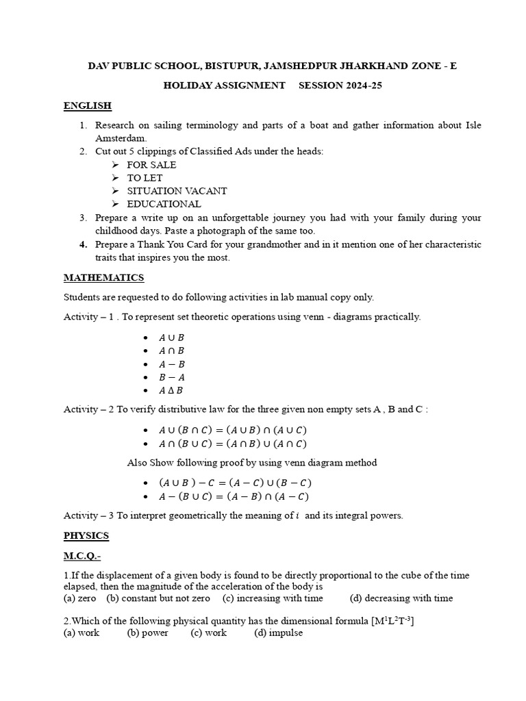 NRR - 11 - Science - Holiday Homework | PDF | Velocity | Acceleration