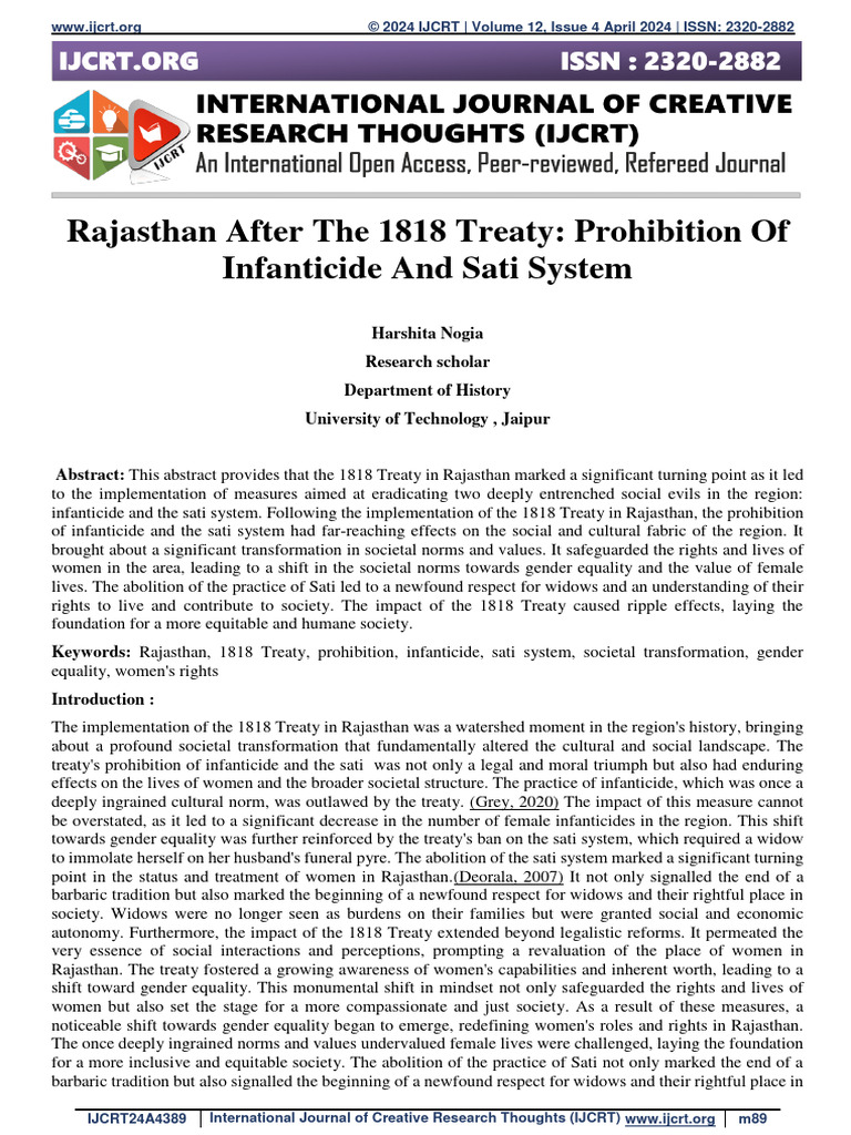 Rajasthan After 1818AD Treaty | PDF