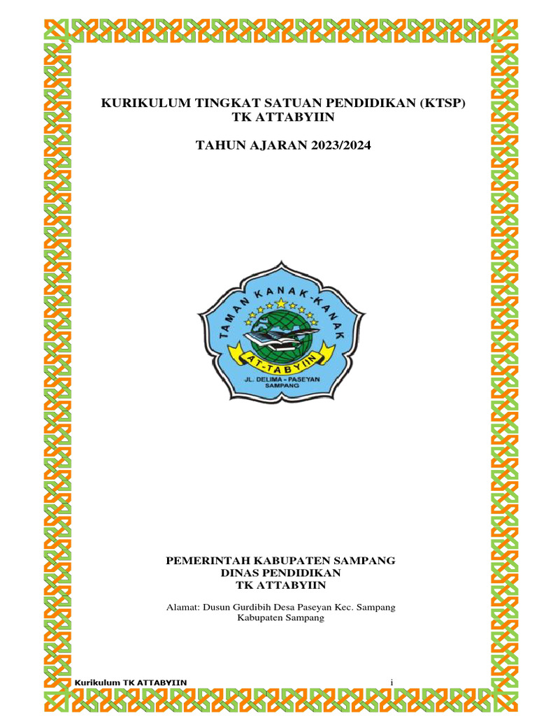 KTSP 2023 2024 TK Attabyiin Ttd&Stempel | PDF