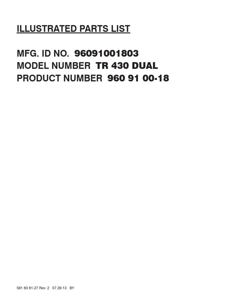 Despiece Husqvarna Tr430 | PDF | Screw | Belt (Mechanical)