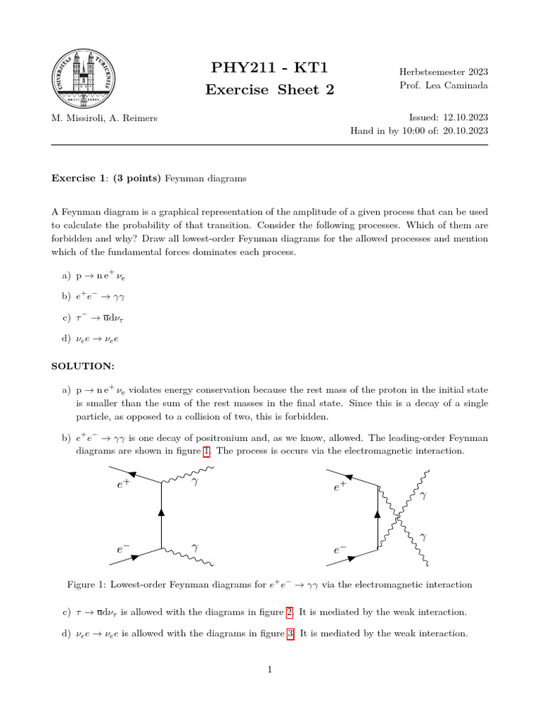 PHY211 HS23 Ex02 Solutions | PDF | Electronvolt | Momentum