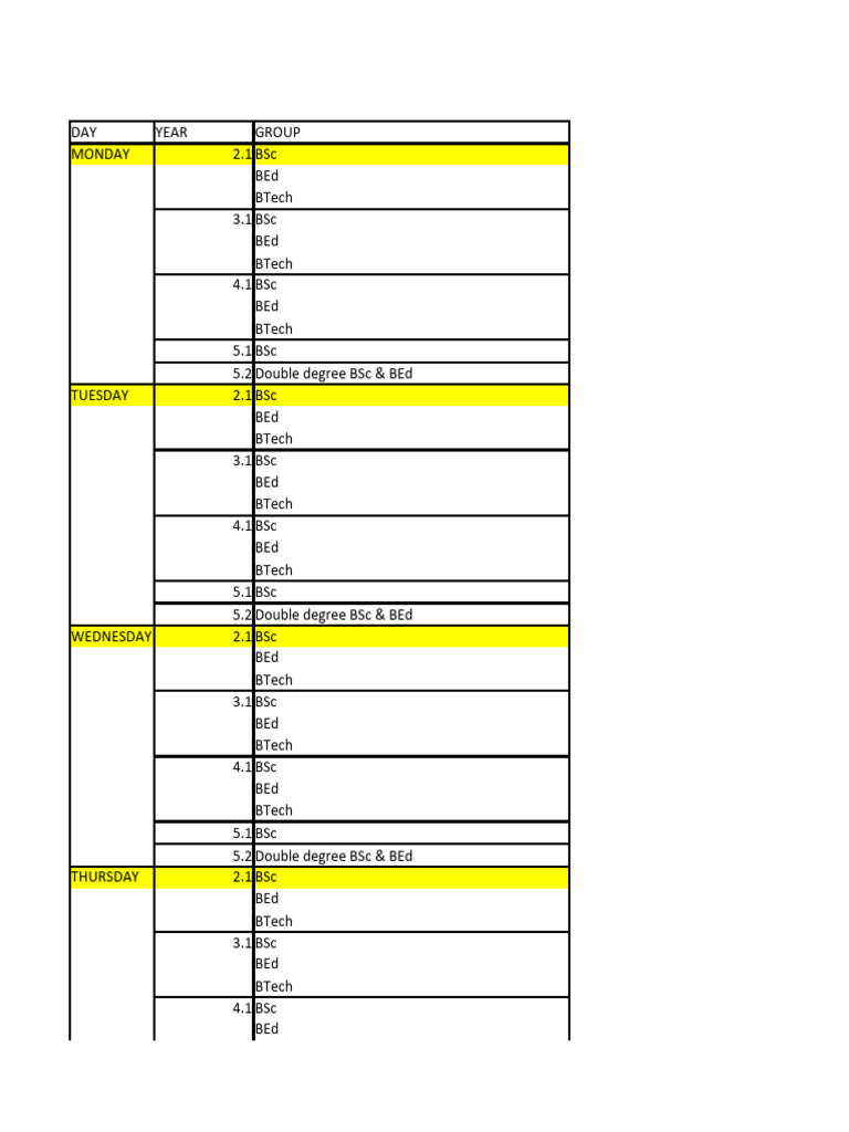 Civil Engineering May - August 2024 Main Teaching Timetable Draft 2 ...