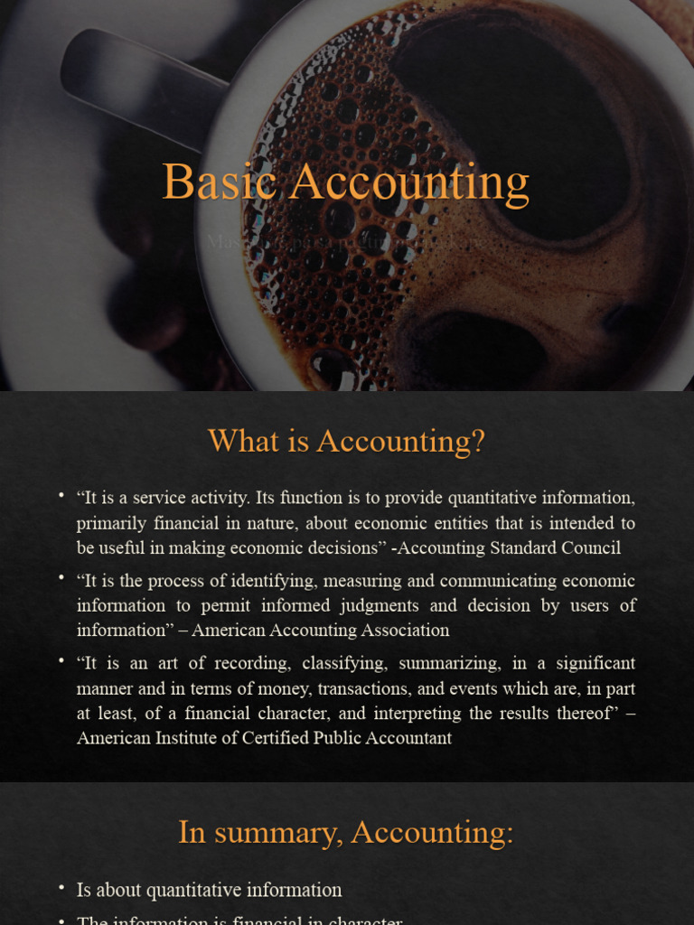 Basic Accounting Presentation | PDF | Expense | Accounting