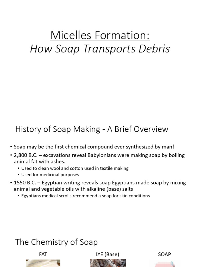 Cleaning Action of Soap - Micelles Chemistry | PDF | Soap | Water