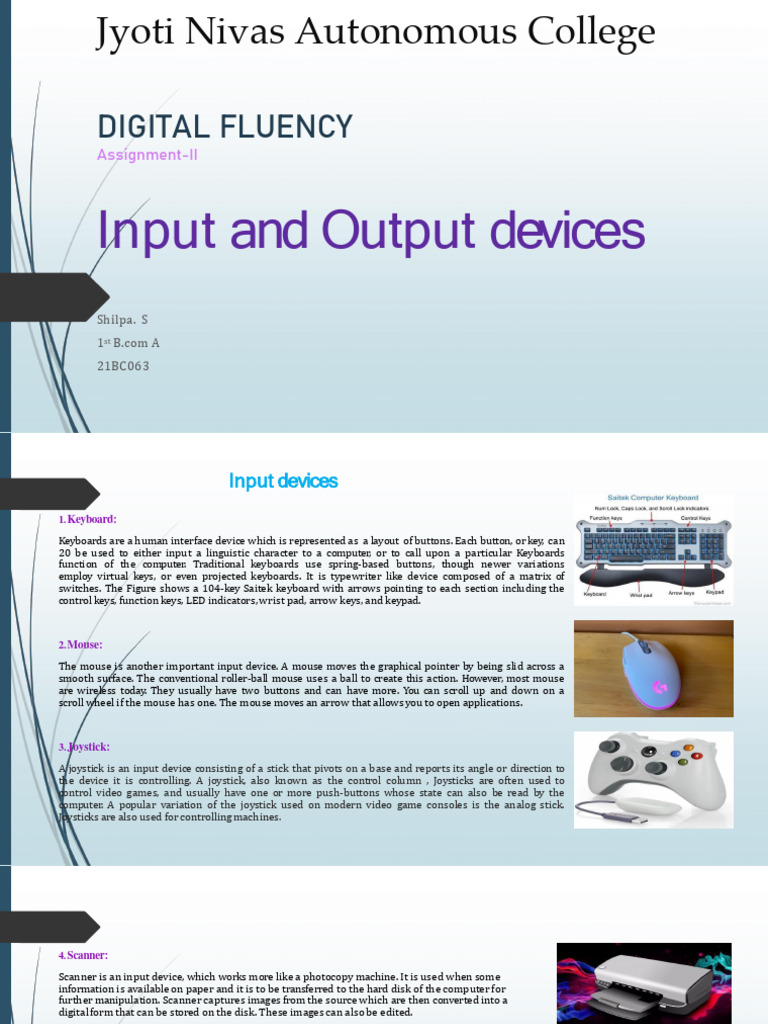 Input and output devices assisgment-2(unit-2) | Download Free PDF | Printer (Computing ...
