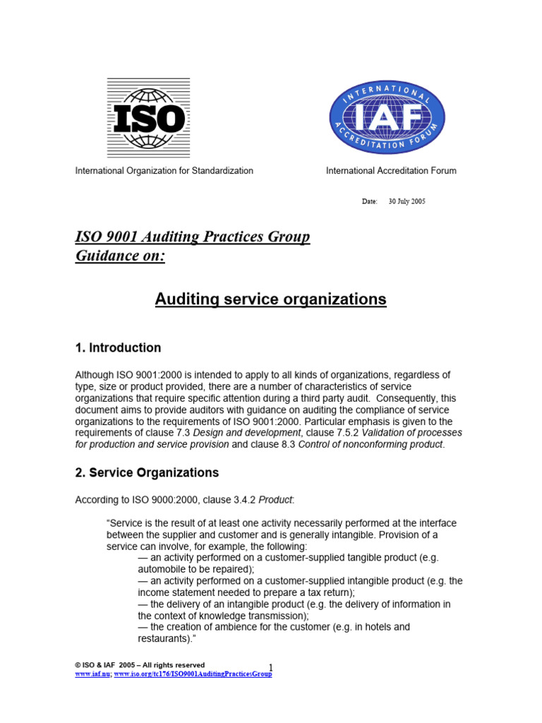 APG AuditingServiceOrganizations | PDF | Iso 9000 | Audit