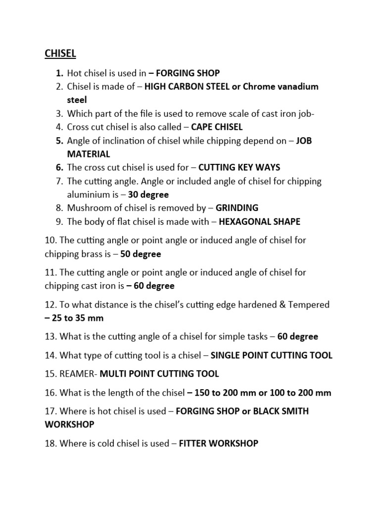 Chisel | PDF | Blacksmith | Materials