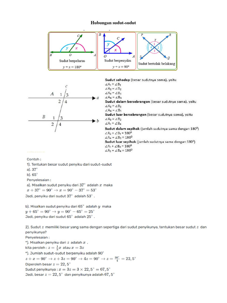Kisi Kisi, Rumus, Dan Contoh Soal Untuk Uts MTK | PDF