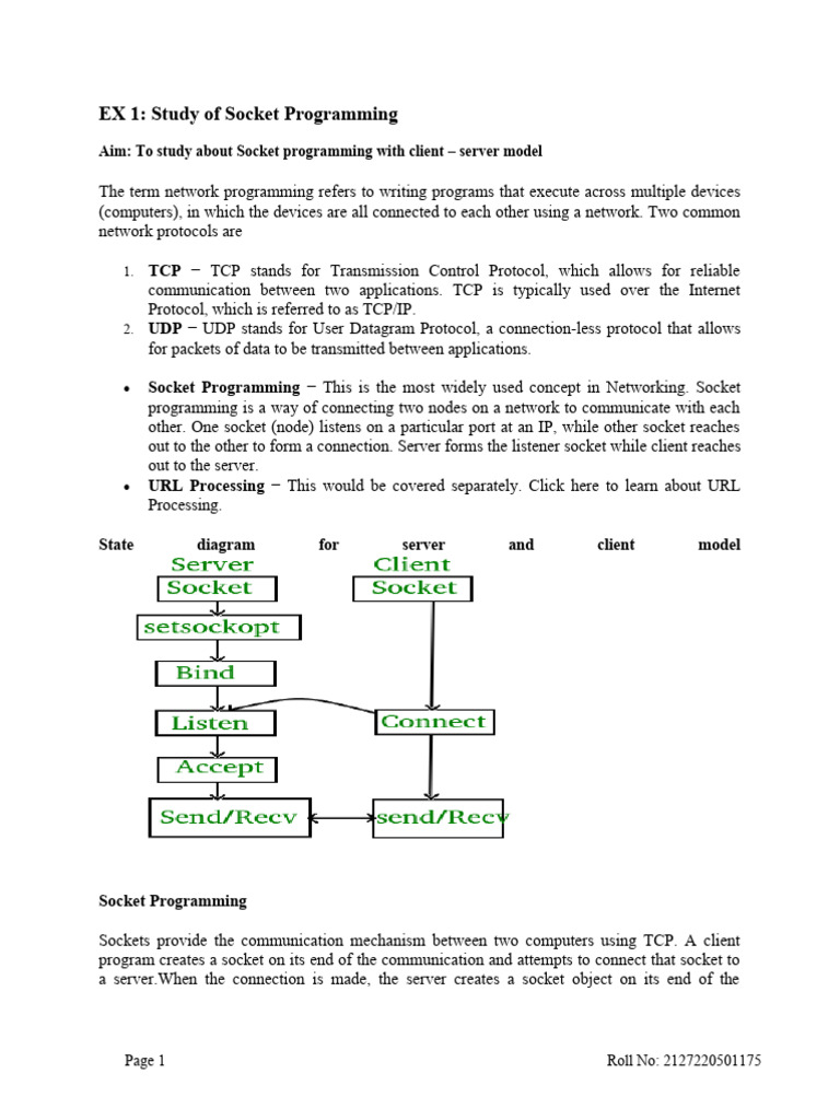 Updated_CS22511_CN_LAB(S)fi | Download Free PDF | Port (Computer Networking) | Network Socket