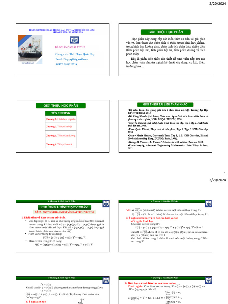 Chương 1-GT2 - SINHVIEN | PDF